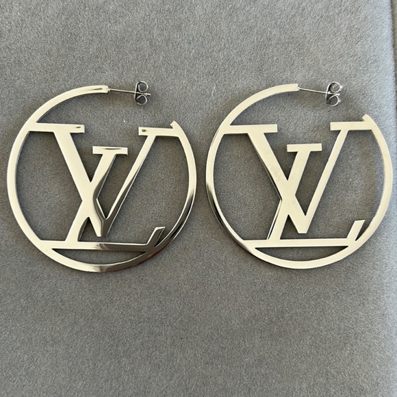 Jewelry | New Lv Stainless Steel Silver Hoop Earrings | Poshmark